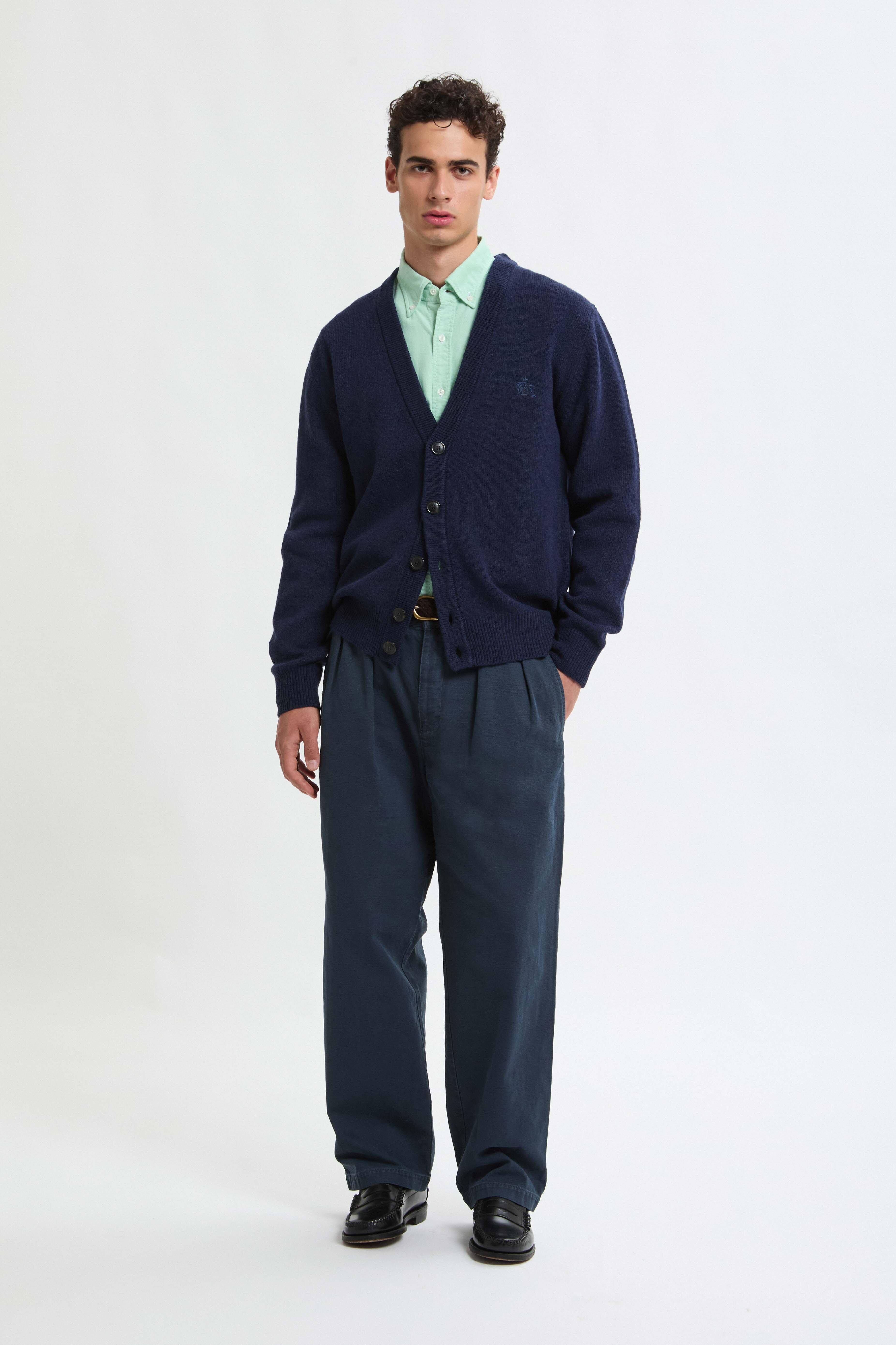 Baracuta CARDIGAN IN LANA SHETLAND Navy | Uomo | WP Store
