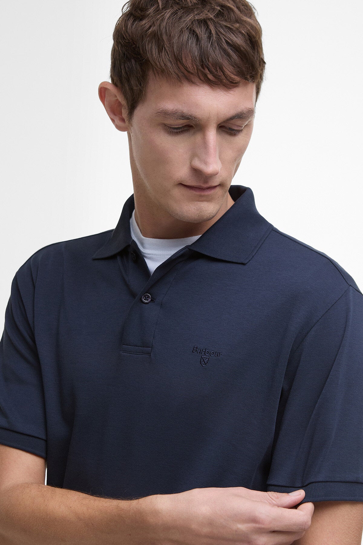 Hylton Interlock Polo Shirt Navy by Barbour | Men | WP Store