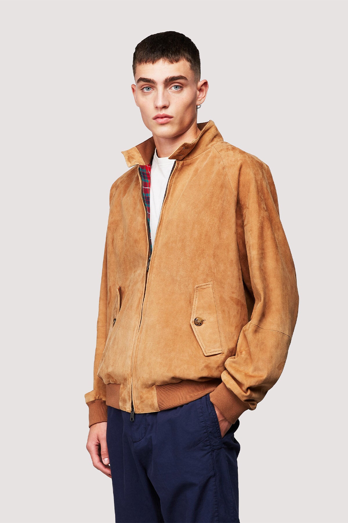 Baracuta G9 Harrington Premium in pelle scamosciata Tobacco | Uomo | WP ...