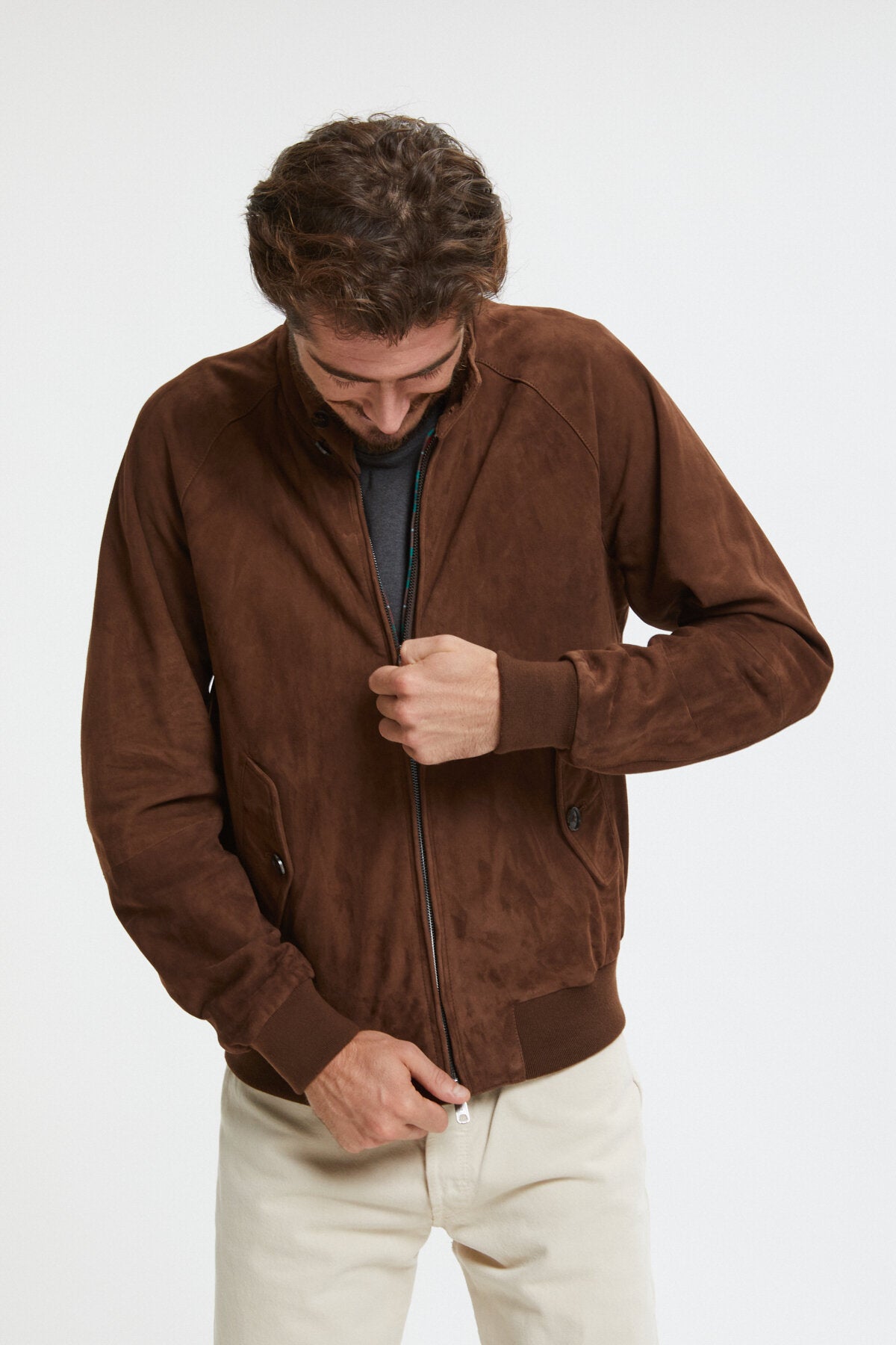 Baracuta G9 in Pelle Scamosciata Chocolate | Uomo | WP Store