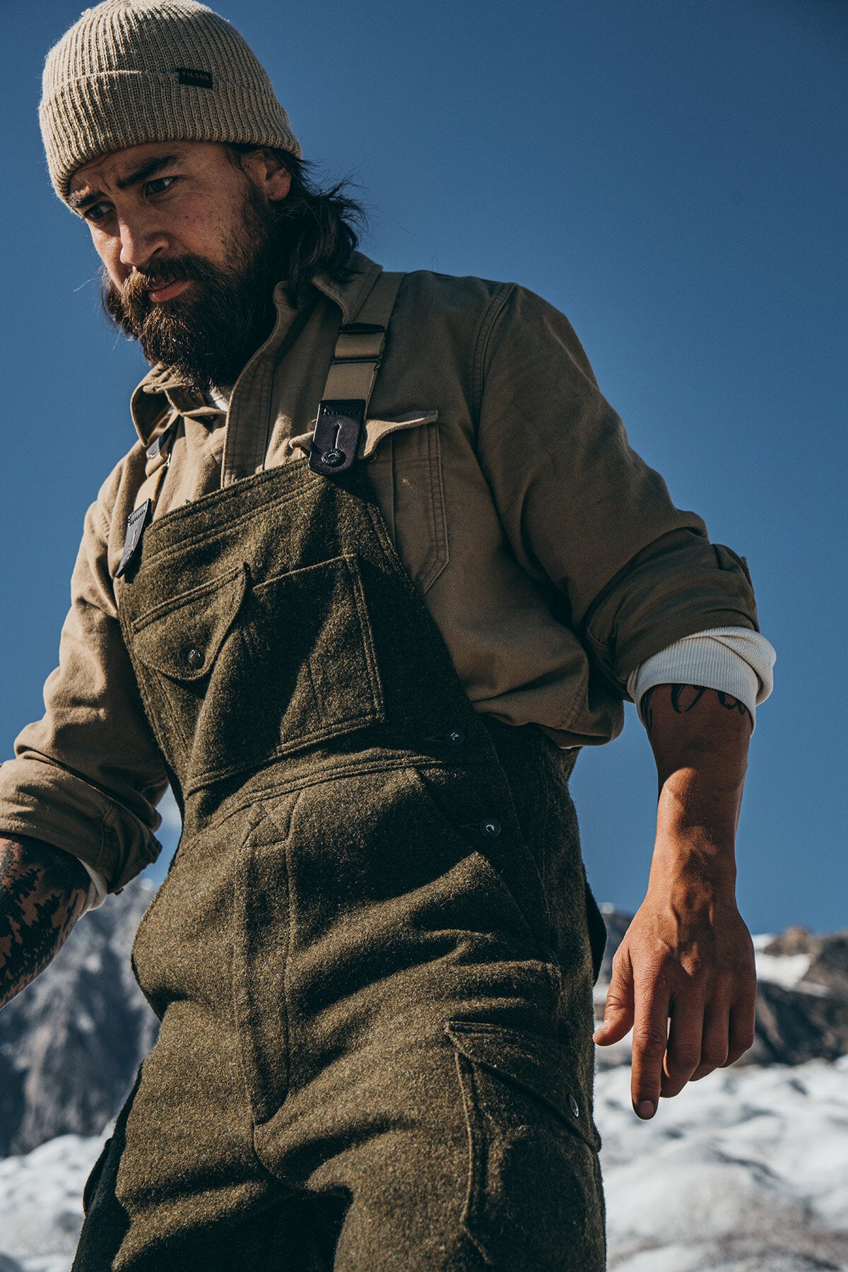 MACKINAW WOOL BIBS Forest green by Filson Man | Men | WP Store